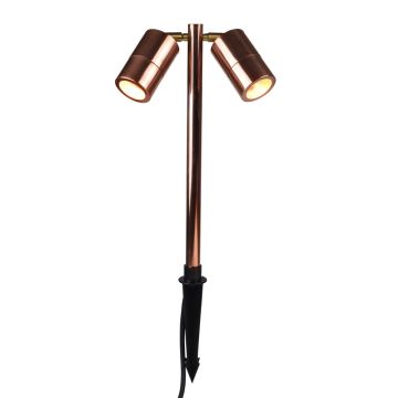 Elipta Pole Spot Duo - Rustic Brown - 12v Outdoor Spotlight